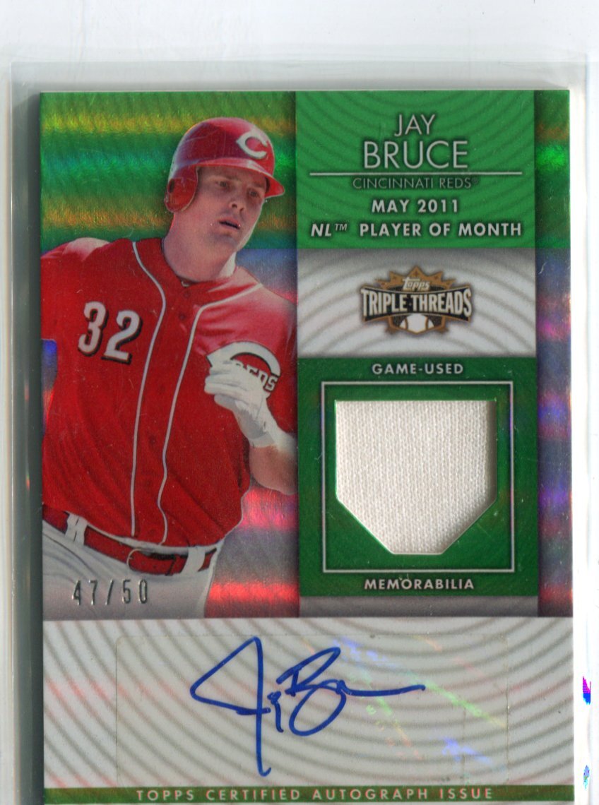 2012 Triple Threads - JAY BRUCE - Autograph Jersey - CINCINNATI REDS #d ...