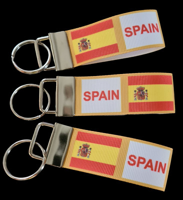 Spain Spanish Flag European Country Keyring Key Fob Handmade Fun Gift ...