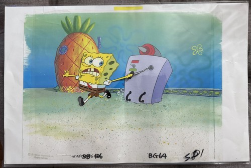 SpongeBob Original Animation Cel, Season 1 Ep 1 Reef Blower, Grail Find ...