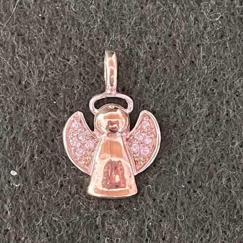 Sterling Silver 925 Cubic Zirconia Angel Charm Pendant Vintage Gold ...