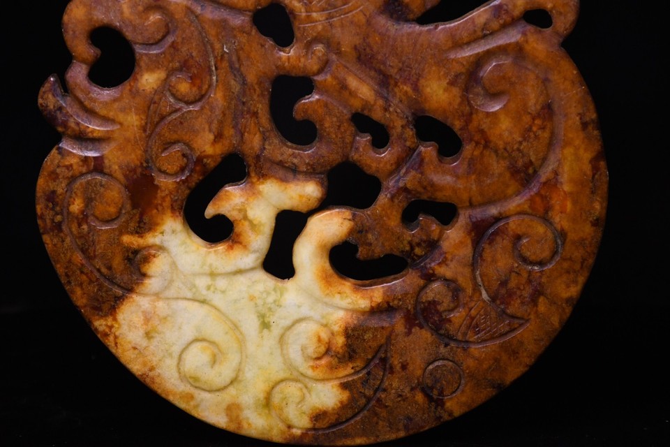 12CM China Hongshan Culture Old Jade Carved Dragon Loong Animal Yubi ...