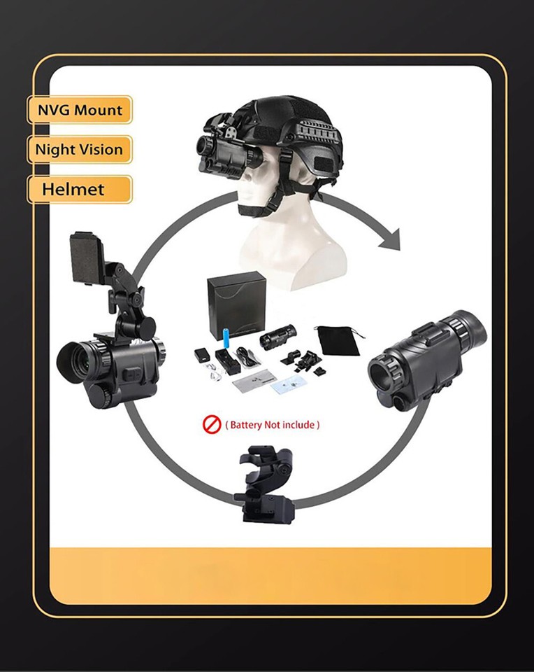 NVG-30 1x Optical / 1x-4x Digital Zoom Wide View Infrared Night Vision ...