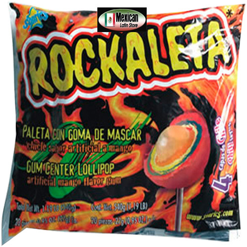 Rockaleta Paleta Bag 20 Lollipops SONRICS MEXICAN CANDY LOLLIPOPNet Wt ...