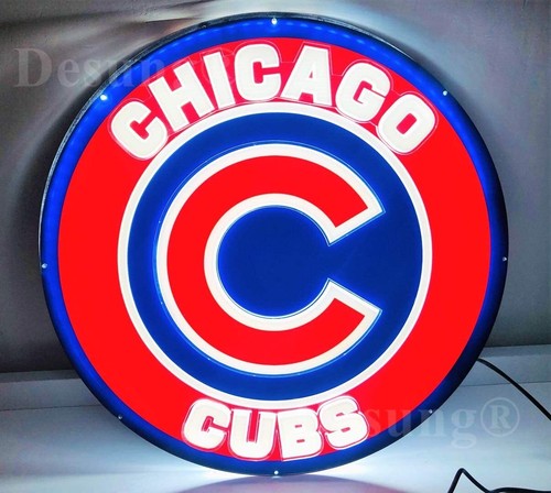 Chicago Cubs Logo 3D LED Neon Sign Lamp Light 16"x16" Nightlight Decor ...