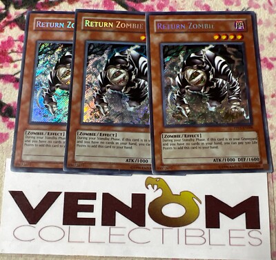 3x (VLP) - Return Zombie - PP01-EN006 - Secret Rare - Unlimited YuGiOh ...