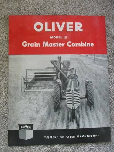 Original 1949 Oliver Model 15 Grain Master Combine Brochure, Tractor ...