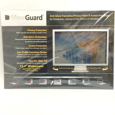 ViewGuard 15.4" Widescreen Anti-Glare Frameless Privacy Filter Screen ...