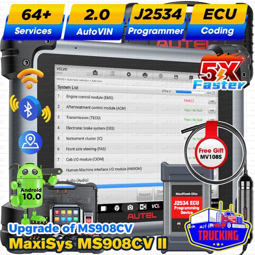 Autel MaxiSys MS908CV II 2024 Heavy Duty Truck Scanner Tool Upgrade of ...