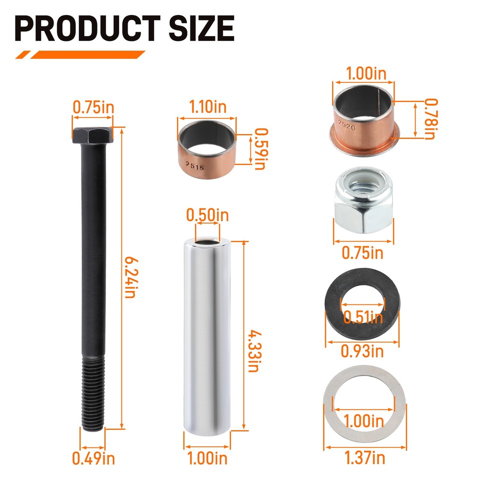 Spindle Bushings King Pin Tubes Kit For EZGO Golf Cart RXV TXT/PDS ...