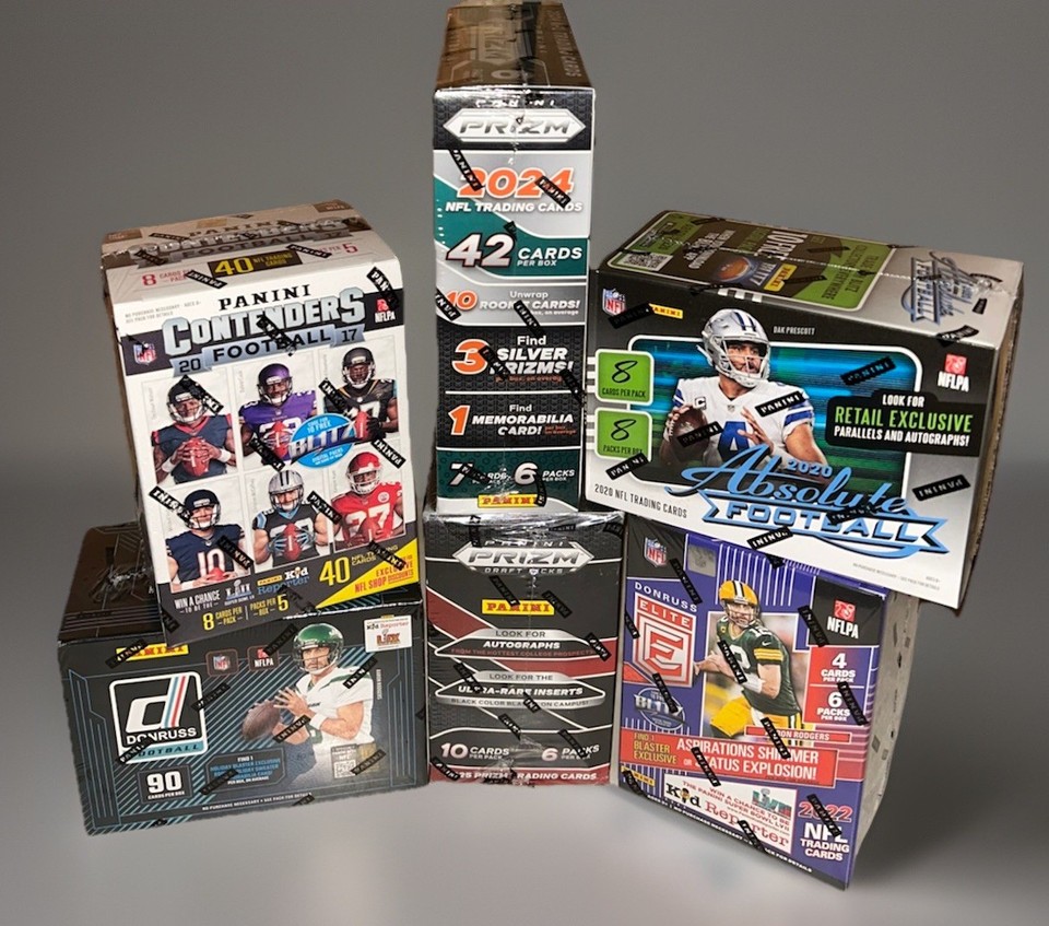6 NFL Factory Sealed Football Boxes •2017 Contenders •2025 Prizm DP ...