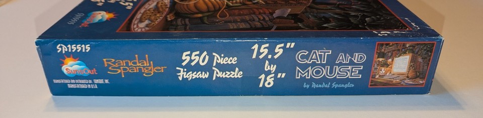 Sunsout CAT AND MOUSE by Randal Spangler 550 pc Jigsaw Puzzle DRAGLINGS ...