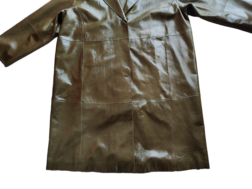 MARINA RINALDI Real LEATHER Coat PLUS size 27-Usa 18W_It56_De48_Fr52 ...