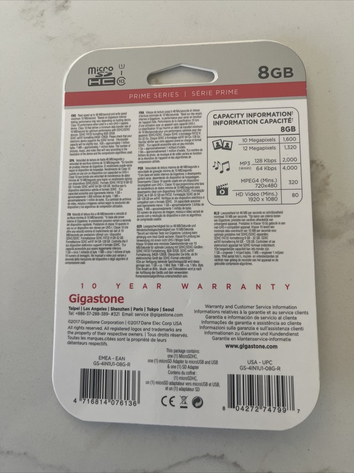 Gigastone 8GB Micro SD 4-in-1 Class 10 UHS Kit BRAND NEW & FACTORY ...