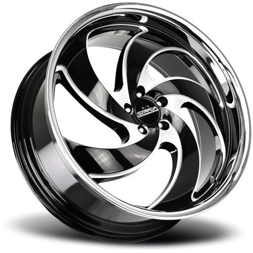 (4) Strada C05 Retro 5 22x9 5x120 +35mm Black/Milled SSL Wheels Rims 22 ...