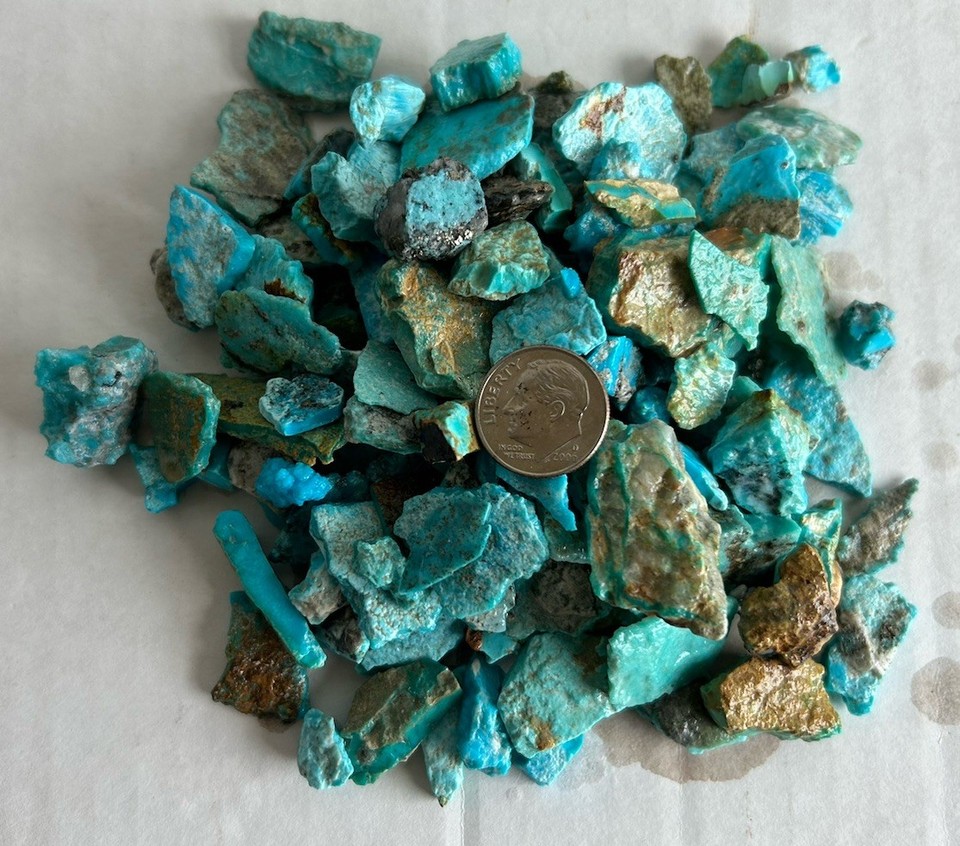 192 Grams Natural Nevada Little Blue Bell Mine Turquoise Rough | eBay