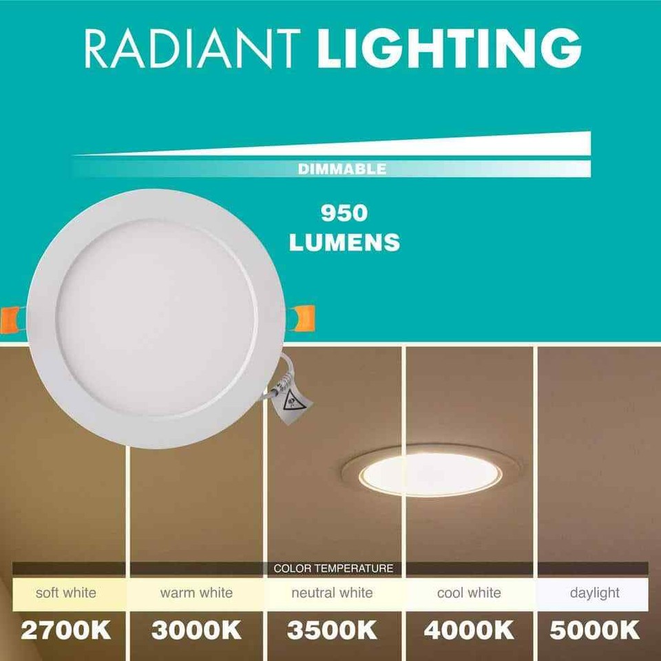 6 in. Slim Downlight CCT Selectable LED Recessed Downlight with Remote ...