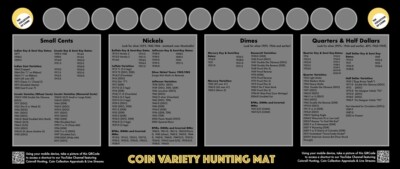 12” x 27.5” Coin Roll Hunting Mat: Large-Rubber Backed, Machine ...