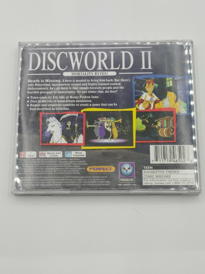 PlayStation PS1 Discworld II Mortality Bytes Complete CIB Tested ...