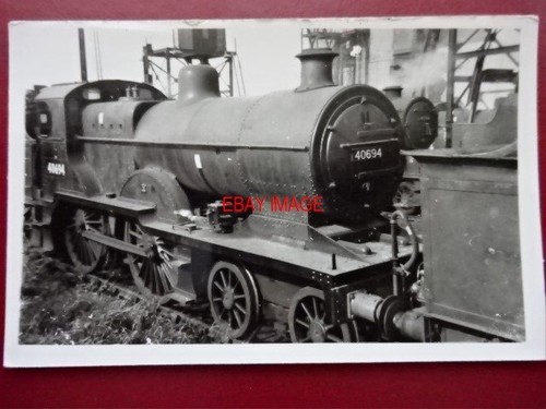 PHOTO LMS EX MIDLAND CLASS 2P LOCO NO 40694 AT BESCOT 10/61 | eBay