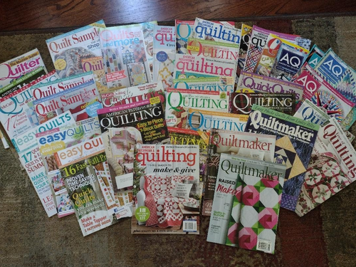Lot of 37 Quilting magazines, various titles/dates, all pattern sheets ...