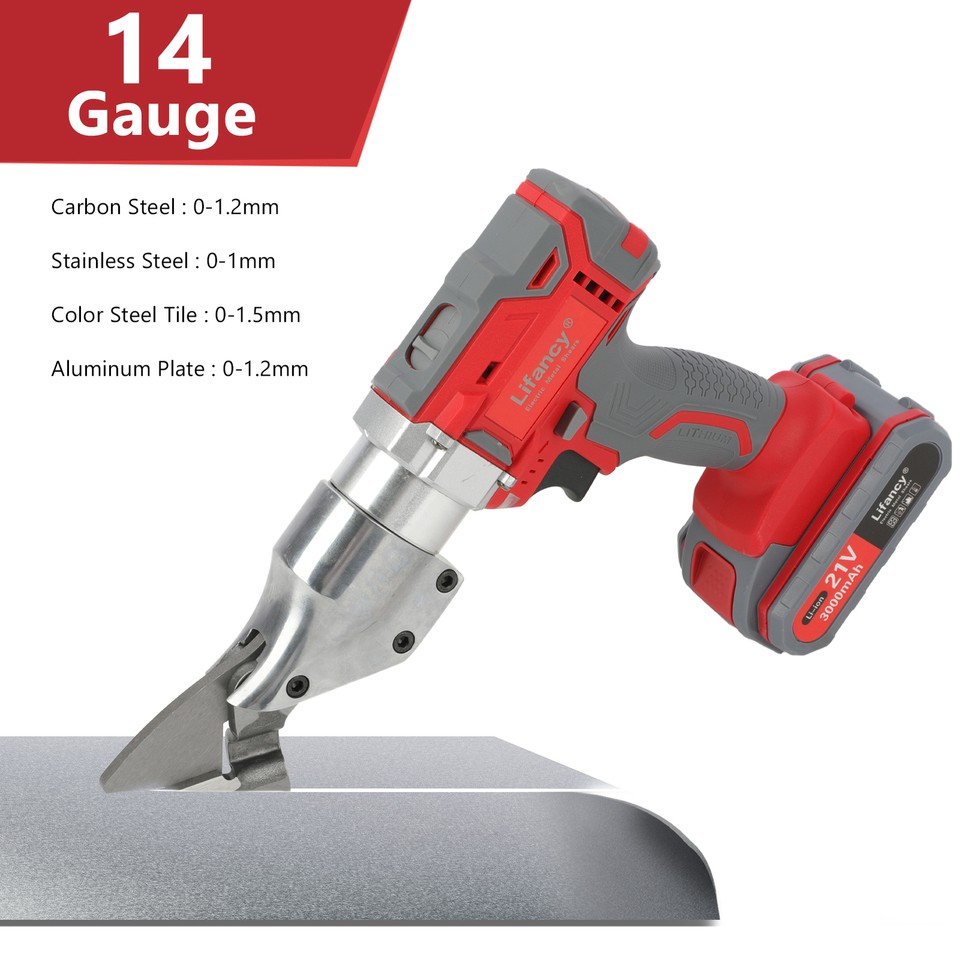 15 Gauge 3,000-SPM Off-Set Metal Shears Cordless Swivel Head 21 Volt 2 ...