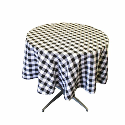 Round Checkered Tablecloth 30",36", 45", 54", 58" Restaurant, coffee ...