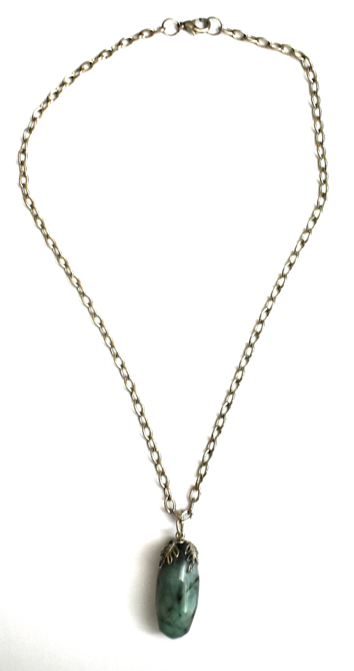 Emerald Pendant Crabtree North Carolina 58 CT Hand Craved Green, Black ...