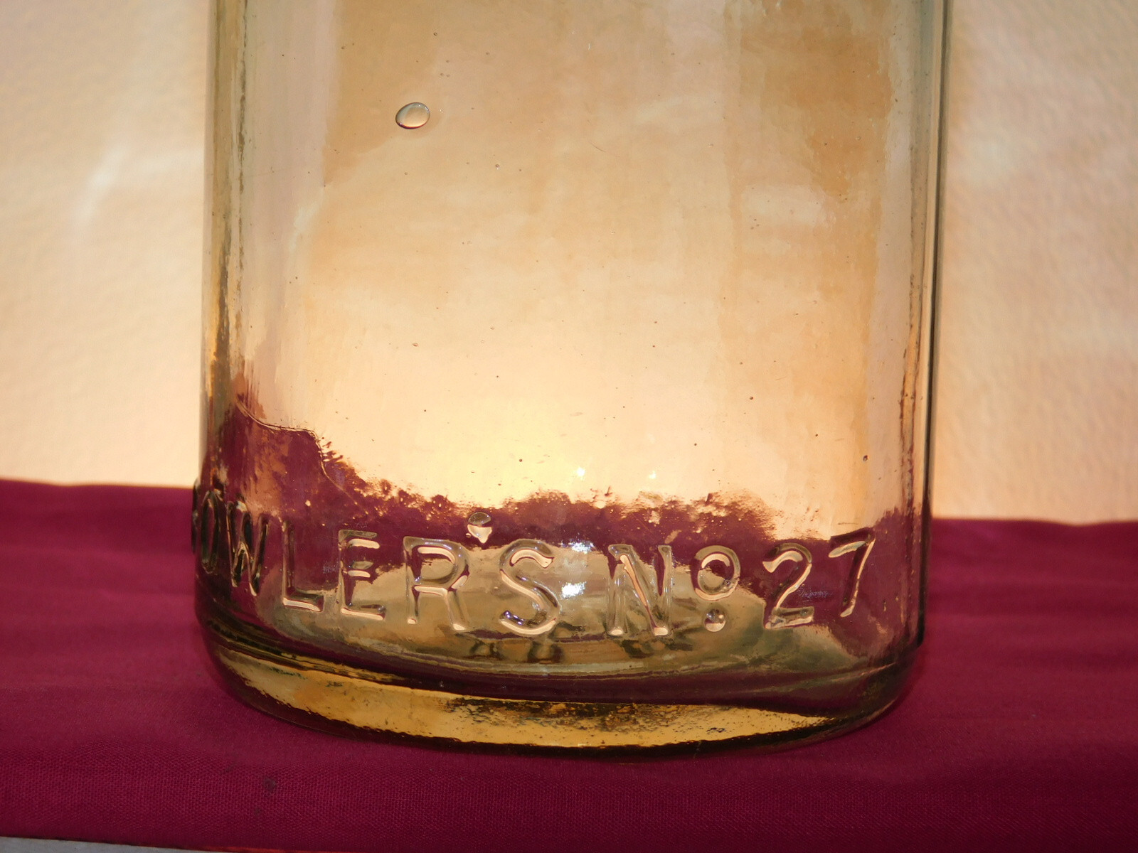 ANTIQUE BOTTLE "FOWLER'S" VACOLA No 27 / SIZE 27 JAR / RARE GREY AQUA ...