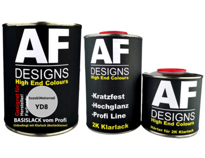 2,5L Motorradlack Set für SuzukiMotorrad YD8 Sonic Silver Metallic ...