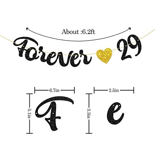 Forever 29 Banner/Happy 29th Birthday Banner / 29th Anniversary/Women ...
