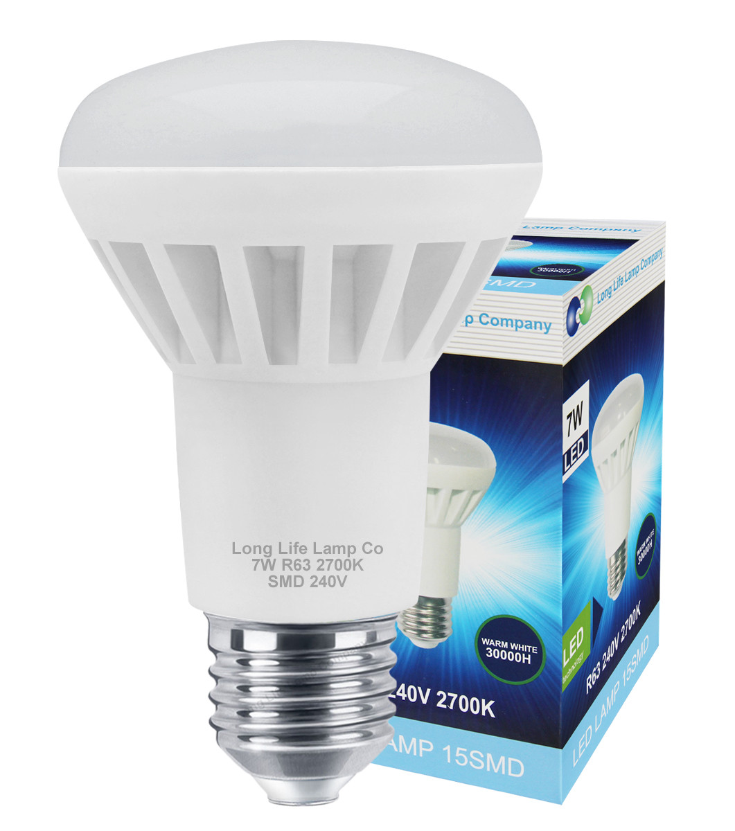 2 x R63 LED 7W E27 Replacement for Reflector R63 Light Bulb warm white ...