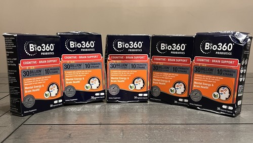 5x Bio 360 Probiotics Cognitive Brain Support 30 Billion 30 Capsules ...