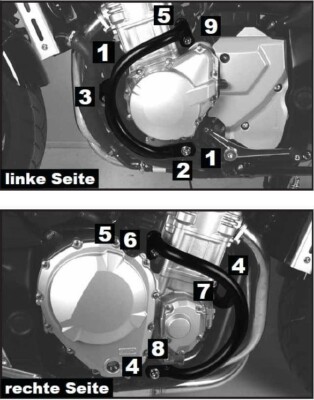 SUZUKI GSF 1250 S BANDIT Engine Protection Bar Black By Hepco & Becker ...