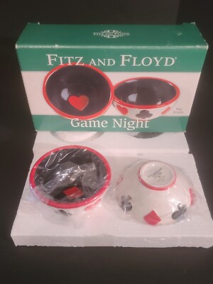 NEW IN BOX 2005 Fitz and Floyd Poker Card Themed Game Night Snack ...