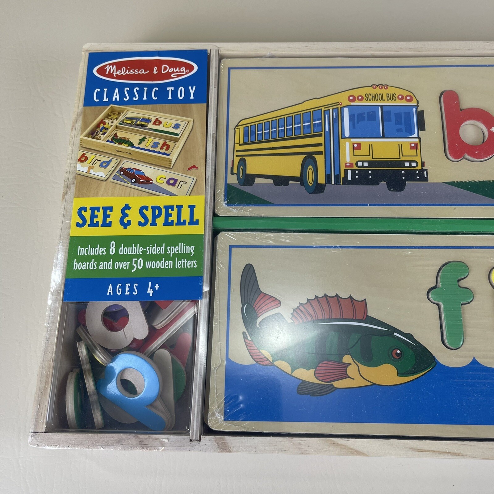 Melissa and Doug See & Spell 8 Double Sided Spelling Boards 50 Wooden ...