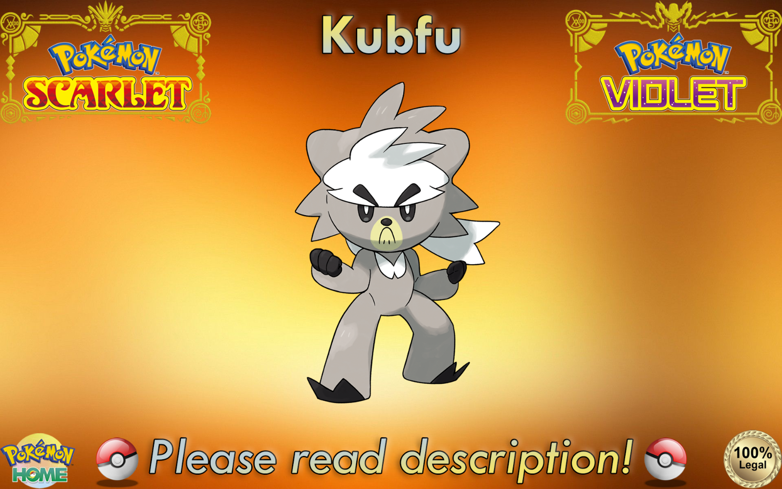 🍊Non-shiny Kubfu 6IV🍇Pokémon Scarlet Violet HOME (💯Legal) | eBay