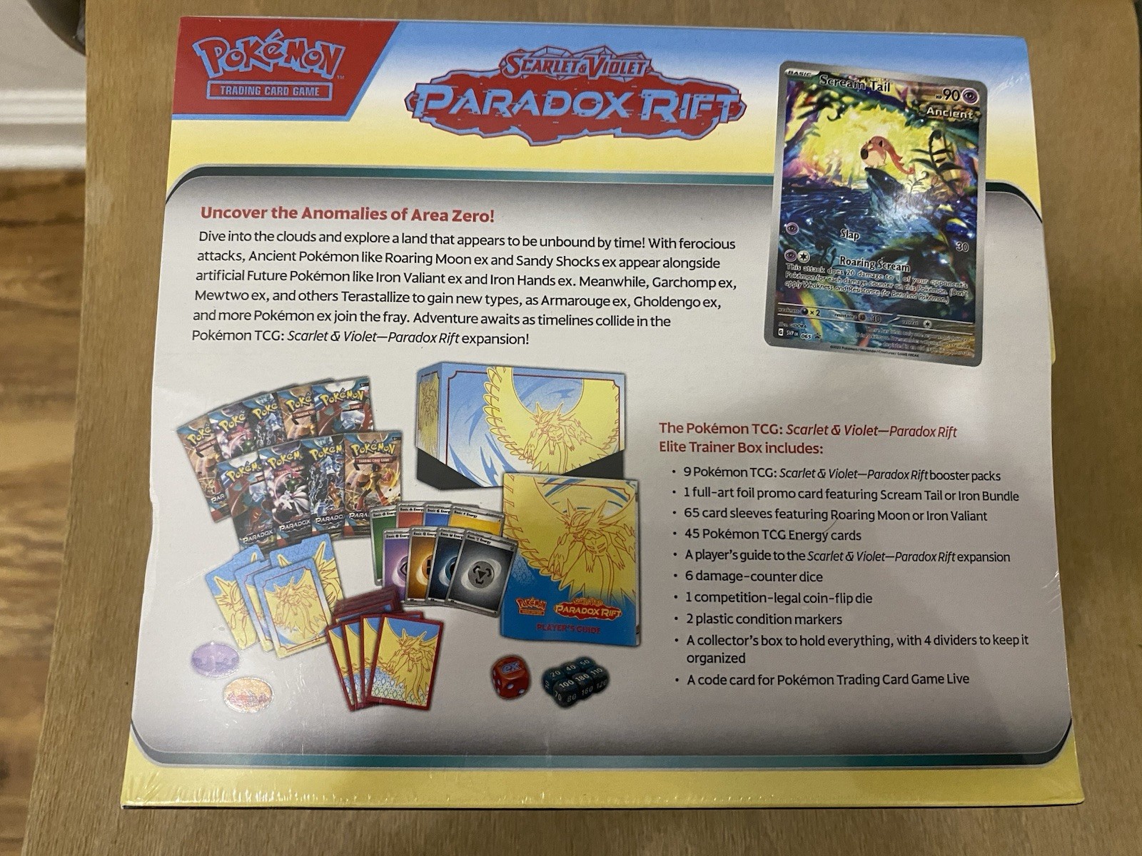 Pokemon TCG Paradox Rift Elite Trainer Box ETB Roaring Moon NEW/Sealed ...