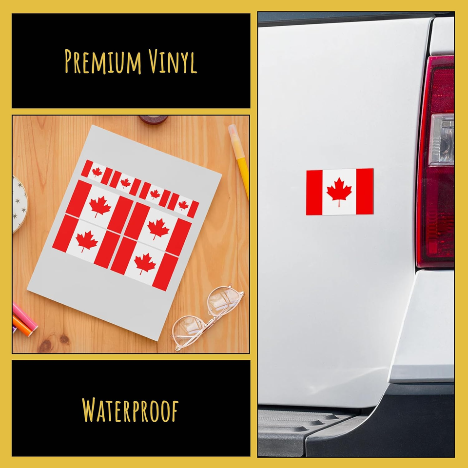| Canadian Flag Sticker (8 Pcs) – Strong Adhesive, Durable, Waterproof ...