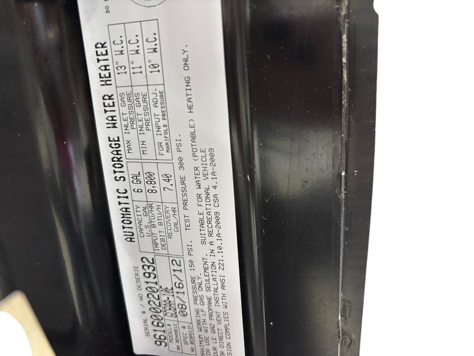 Atwood GC6AA-10E Gas/Elec RV Water Heater, Used | eBay