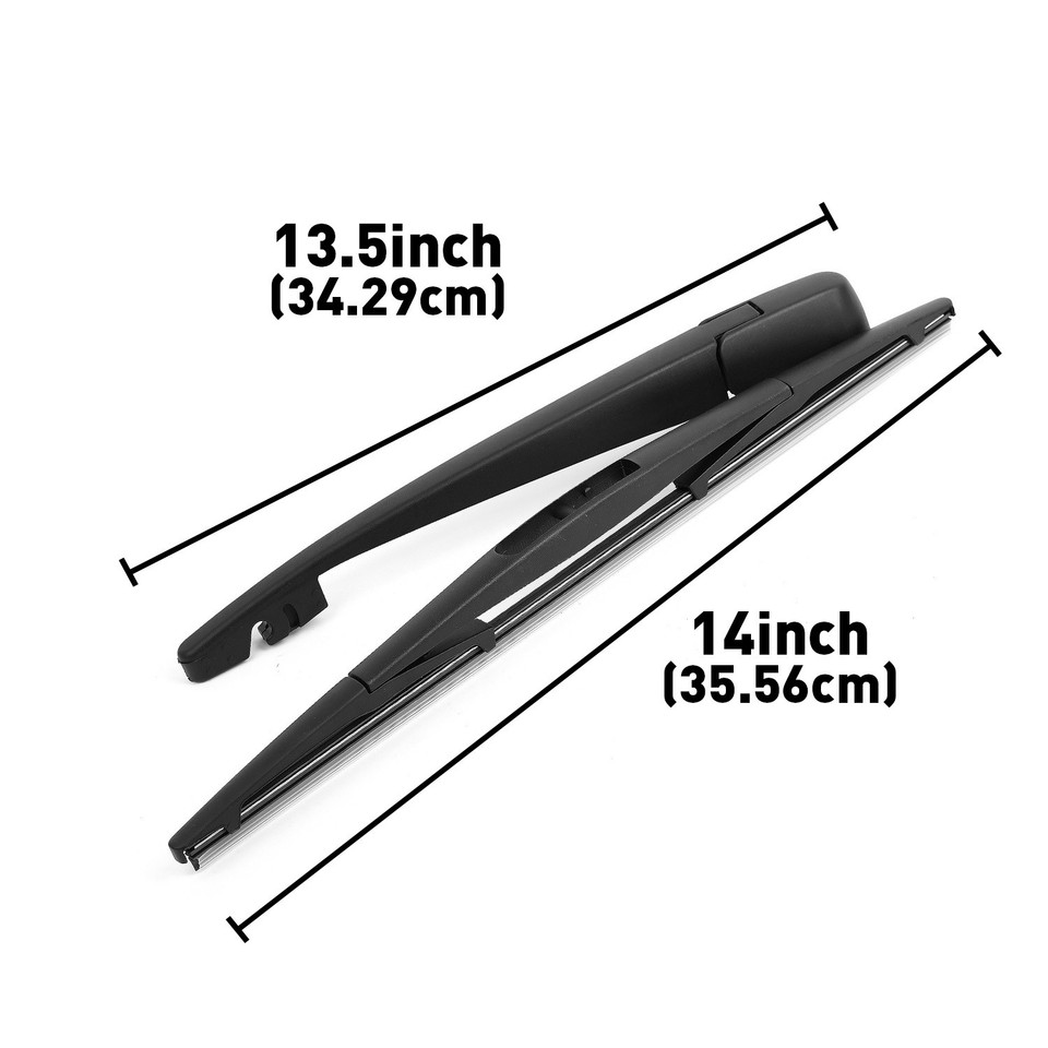 14"/13.5" East Forest Rear Windshield Wiper Blade+Wiper Arm Waterproof ...