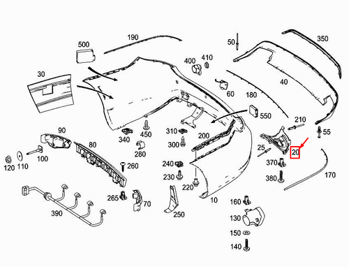 NEW MERCEDES-BENZ E CABRIO A207 REAR LEFT BUMPER BRACKET A2078850114 NO ...