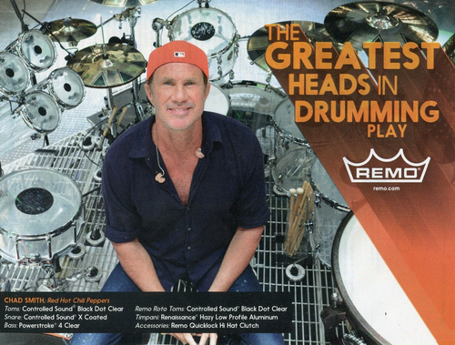 2016 Print Ad of Remo Drumheads & Roto Toms w Chad Smith Red Hot Chili Peppers | eBay