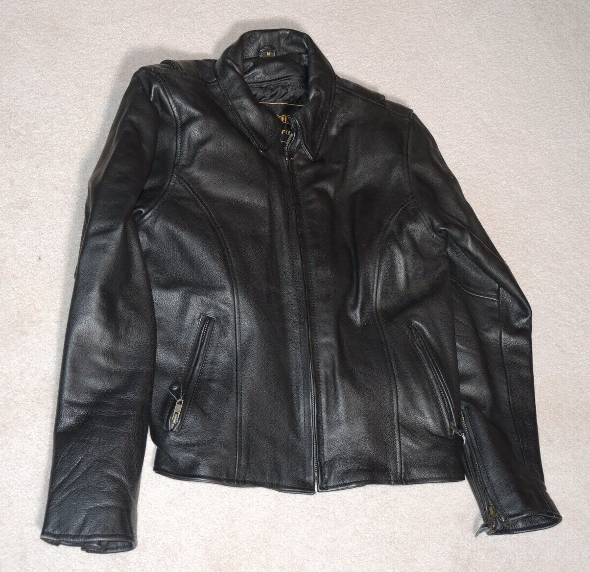 Heavy Leather Jacket Vtg Black Heavy Unik Ultra Mediu… - Gem