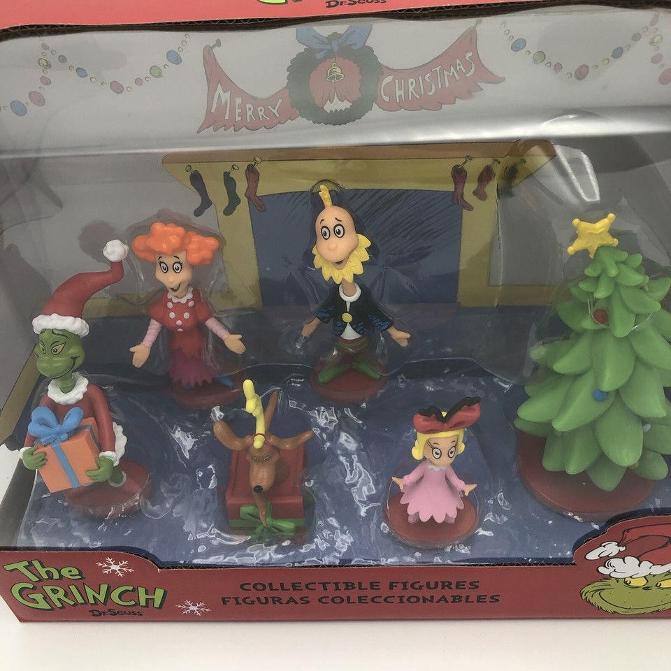 Dr. Seuss How The Grinch Stole Christmas 6 Collectible Figures Set New ...