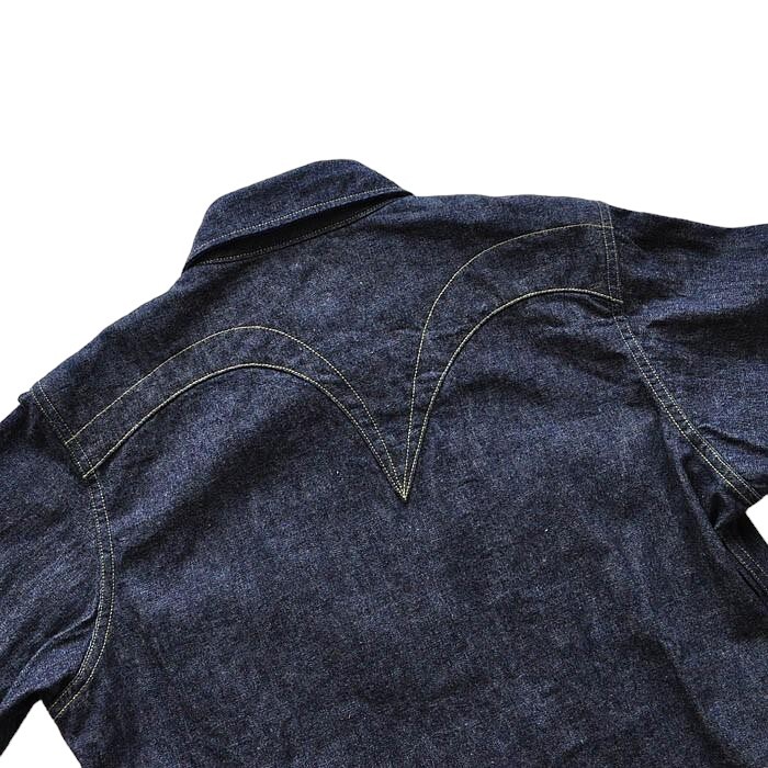 SAMURAI JEANS SWD-L01 SELVEDGE DENIM WESTERN SHIRT Indigo M L XL XXL ...