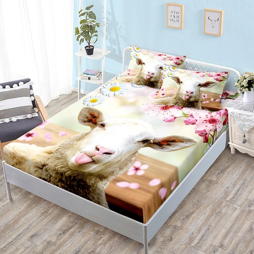 Alpaca Sheep Zebra Kids Bed Decor Fitted Sheet Set Single/Double/Queen ...