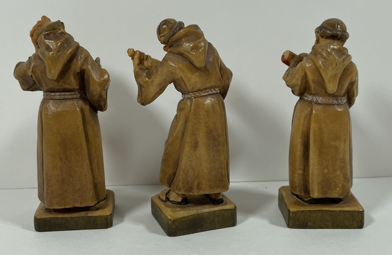 3 Vintage Dobin Brienz Switzerland Wood Wooden Priest Figures Carved 3 ...