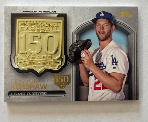 2019 Topps 150th Anniversary Gold Medallion Clayton Kershaw Relic 42/ ...