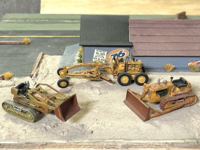 1/87 HO Scale Woodland Scenics Dozer, Grader and Track Loader 3pc Set ...