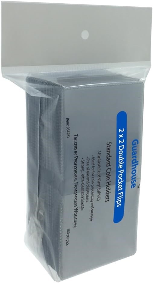 2x2 Safe Coin Flips 100 Thick 7mil 2 Pocket Unplasticized Vinyl ...